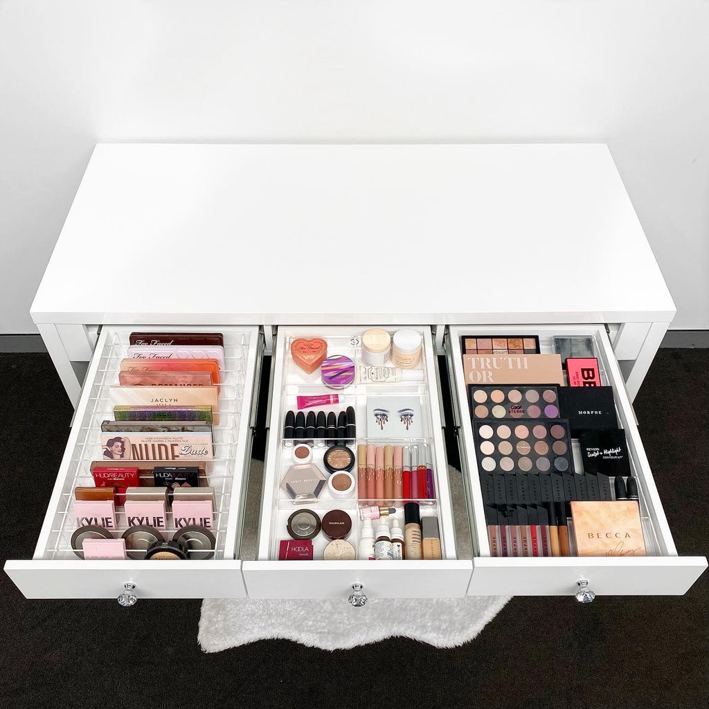 VC 3 DRAWER VANITY TABLE - WHITE TOP - OPTION TO ADD MIRROR – Vanity ...